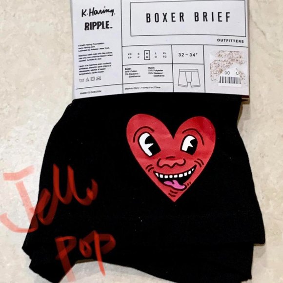 keith haring | Underwear & Socks | Mens Keith Haring Heart Black Boxer ...